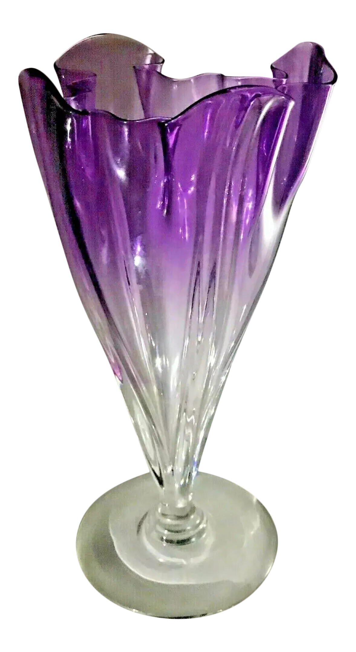 Antique Steuben Purple to Clear Art Glass Vase | Chairish