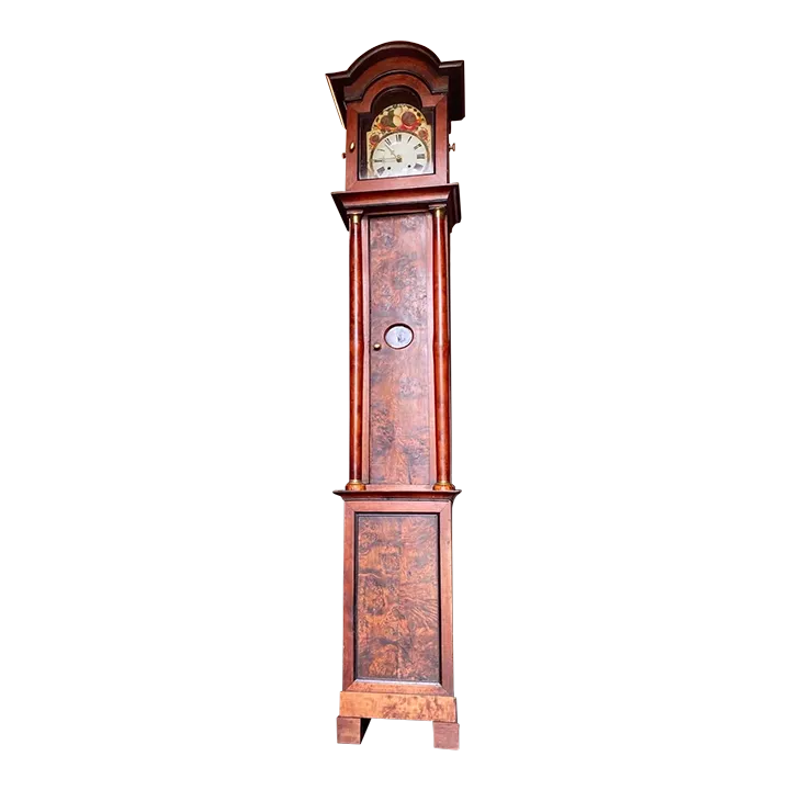 Late 18th Century Belgian, Liege Burled Walnut Tall Case Clock | Chairish