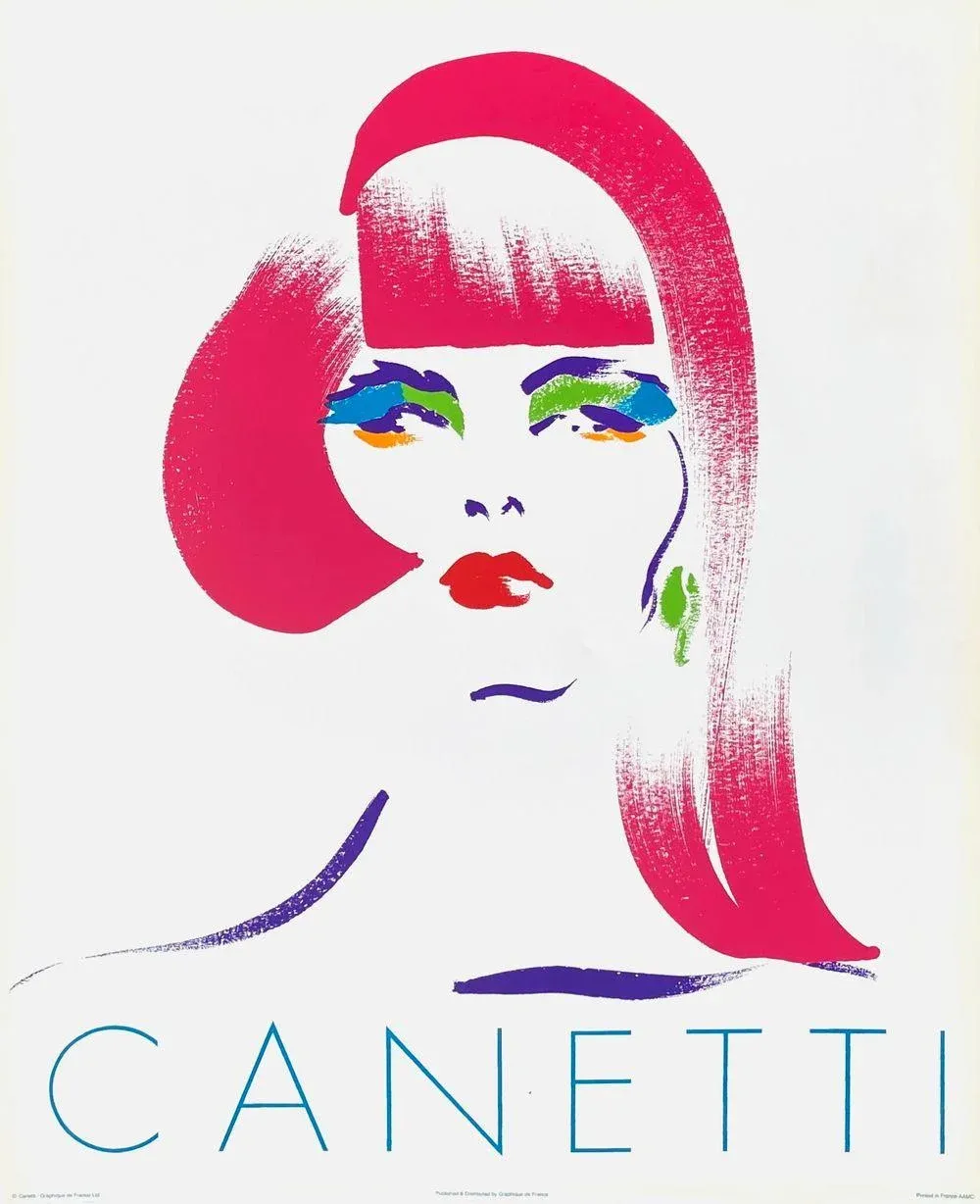 1988 Michel Canetti Nina Screen Print Poster | Chairish