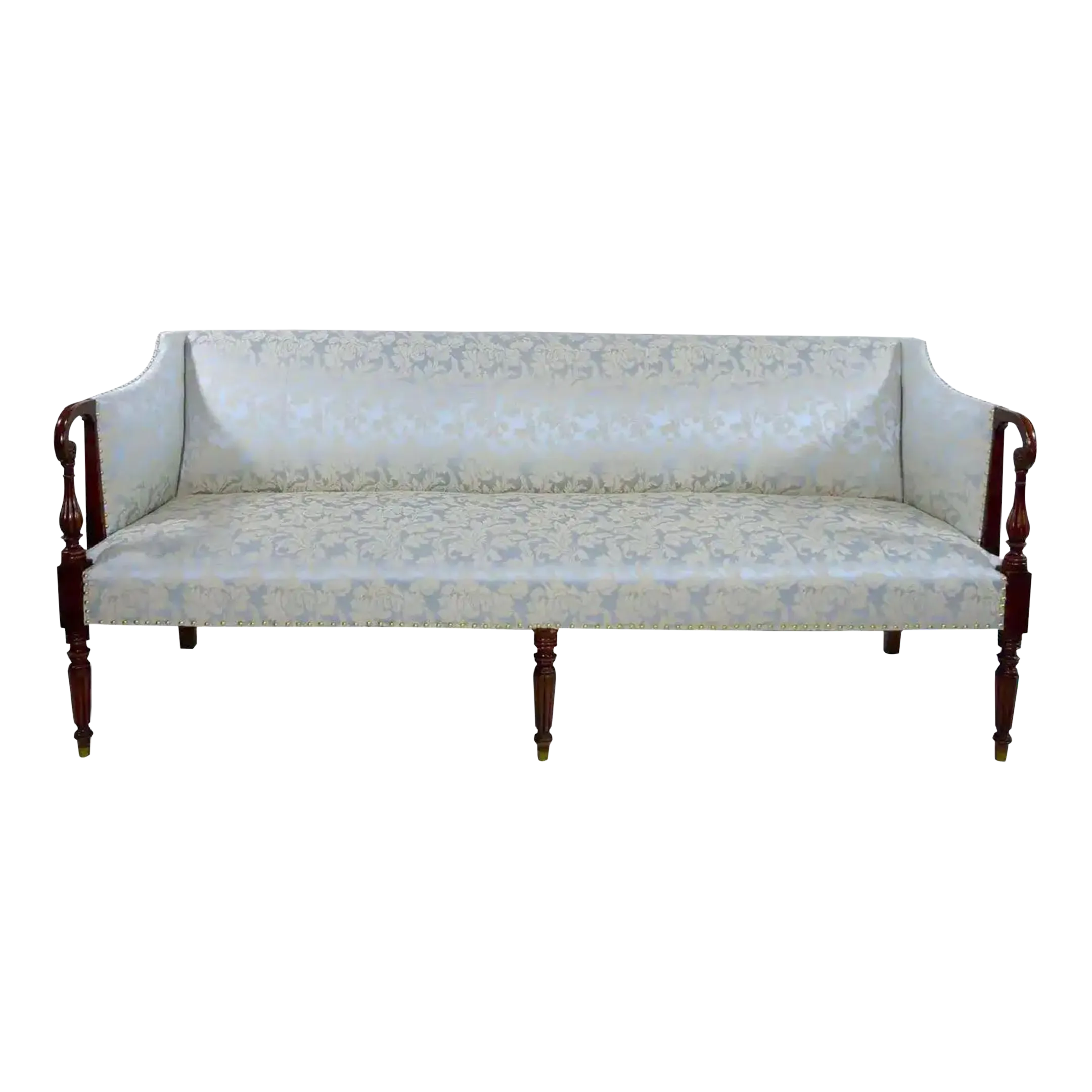 19th Century Mahogany Wood Federal Sheraton Style Sofa | Chairish