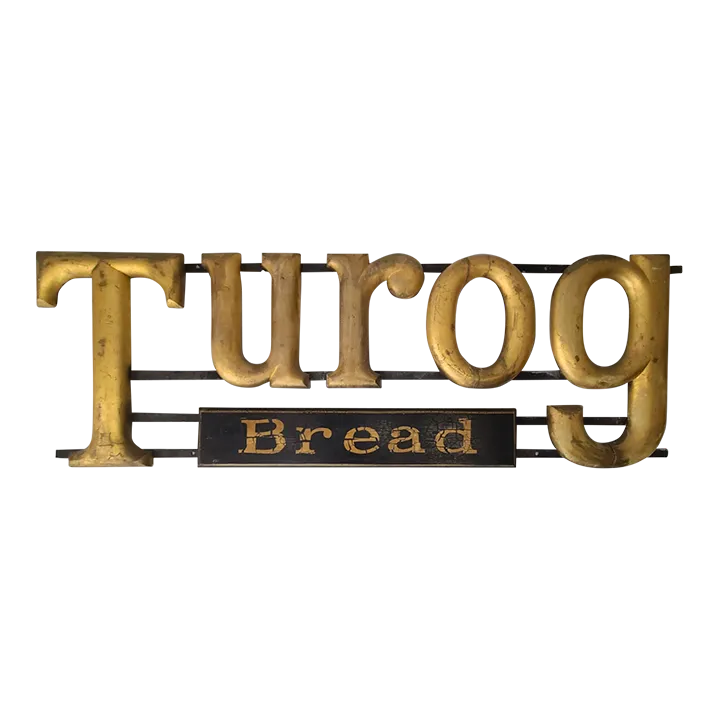 Large Antique Turog Bread Advertising Sign | Chairish