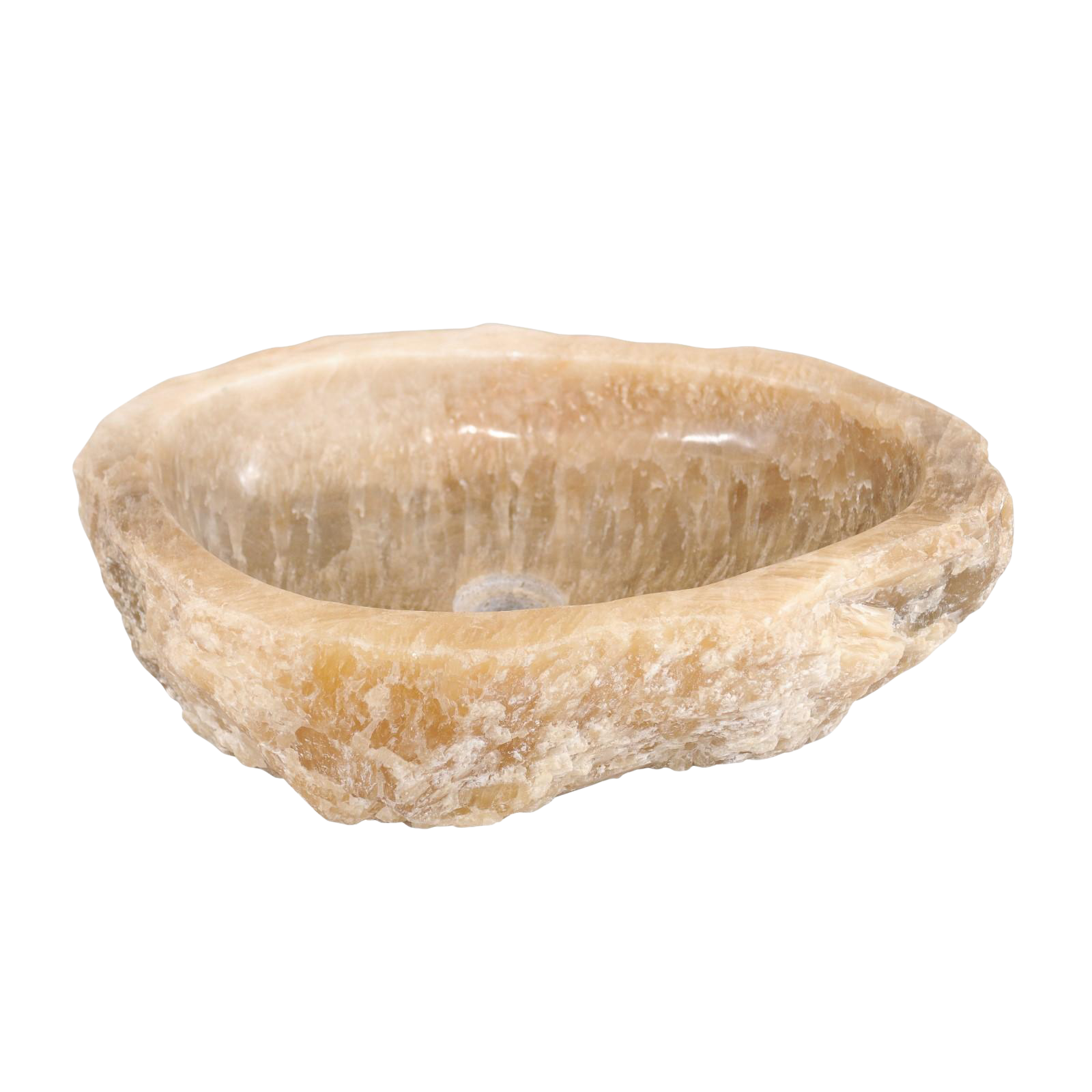 Carved and Polished Onyx Sink Basin in Cream Color | Chairish