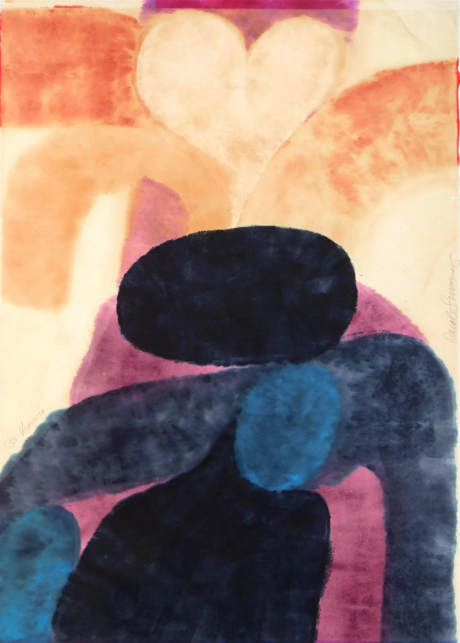 1960s Original Signed Carol Summers "Vesuvio" Woodcut Print | Chairish