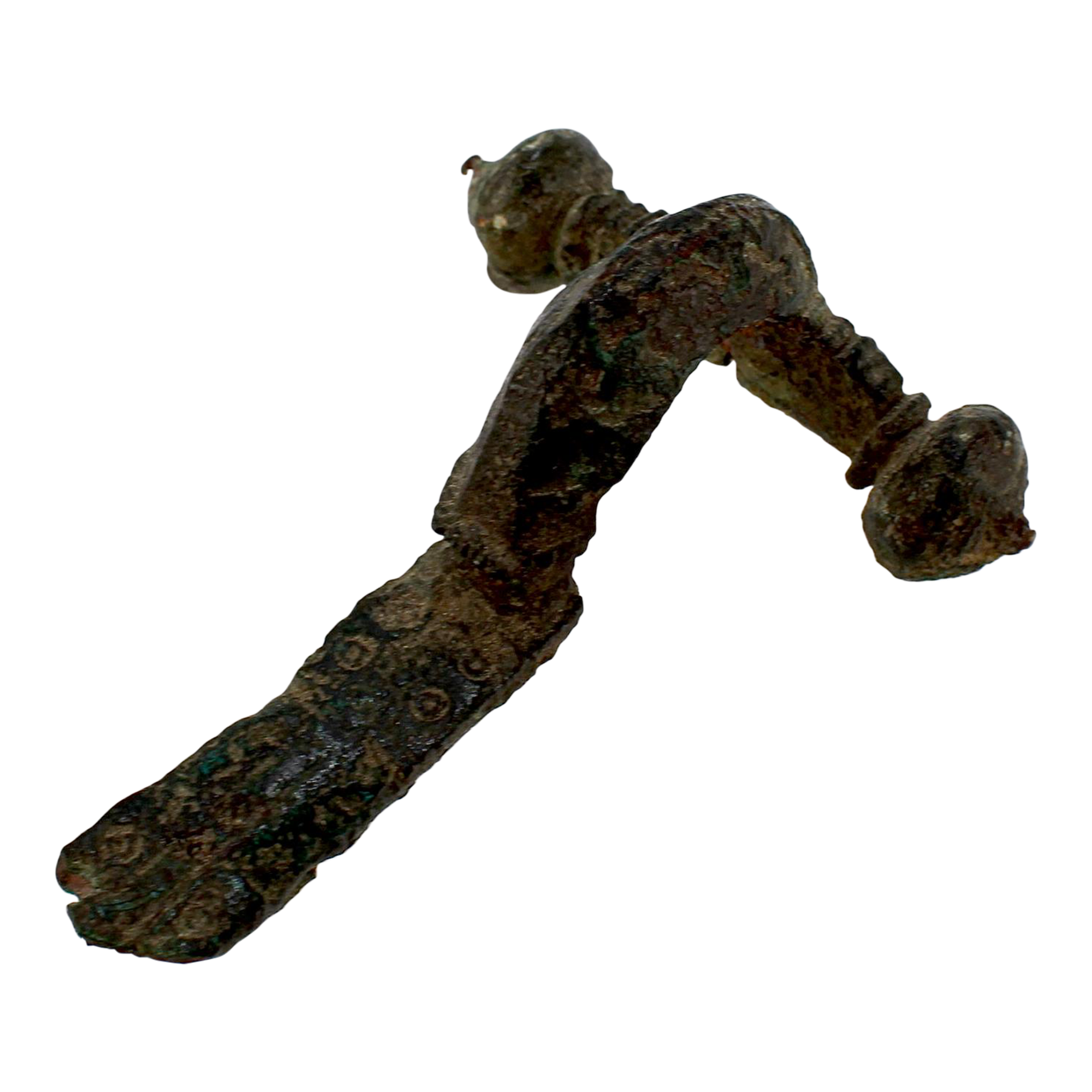 Ancient Roman Bronze Crossbow Fibula or Toga Pin | Chairish