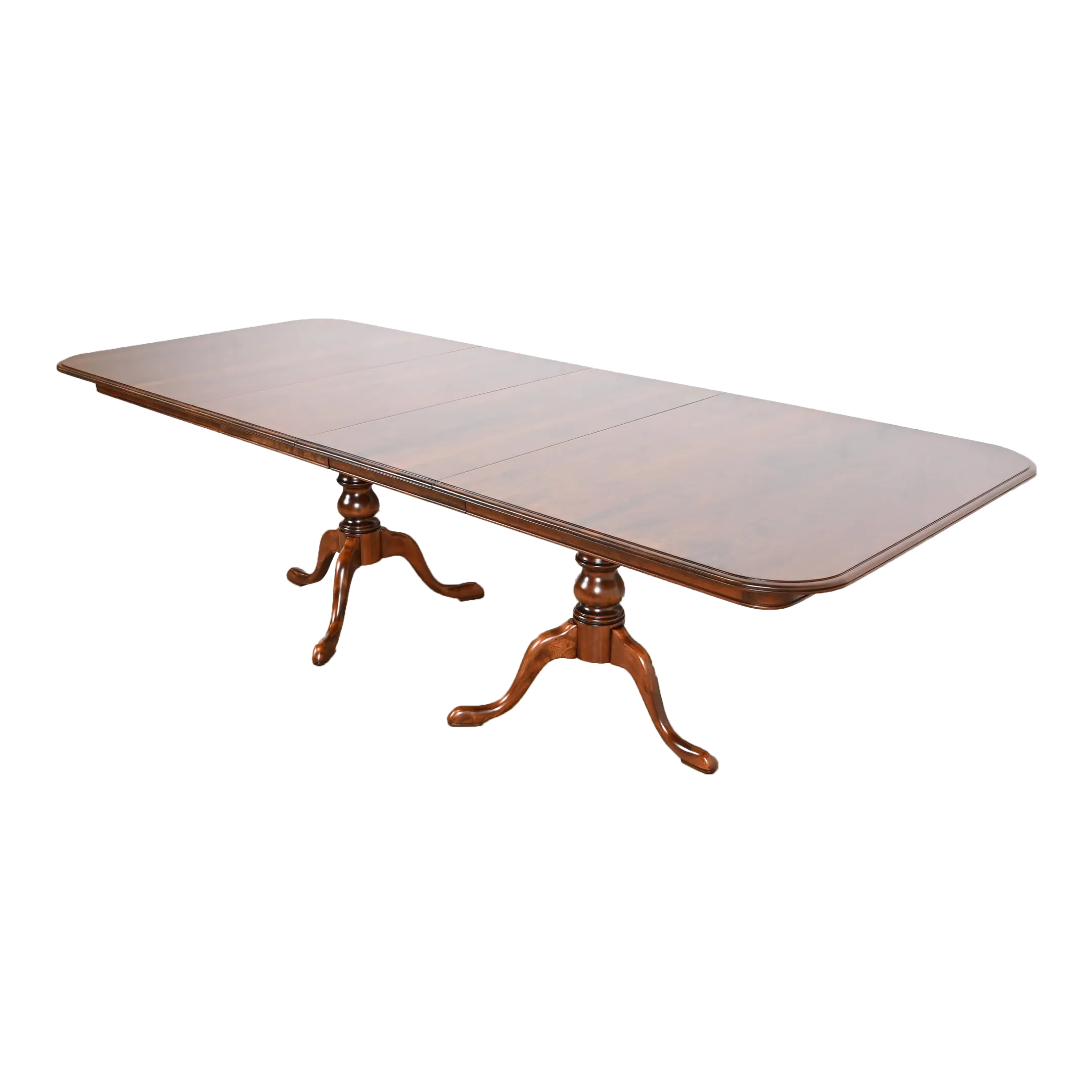 Ethan Allen Georgian Solid Cherry Wood Double Pedestal Extension Dining ...