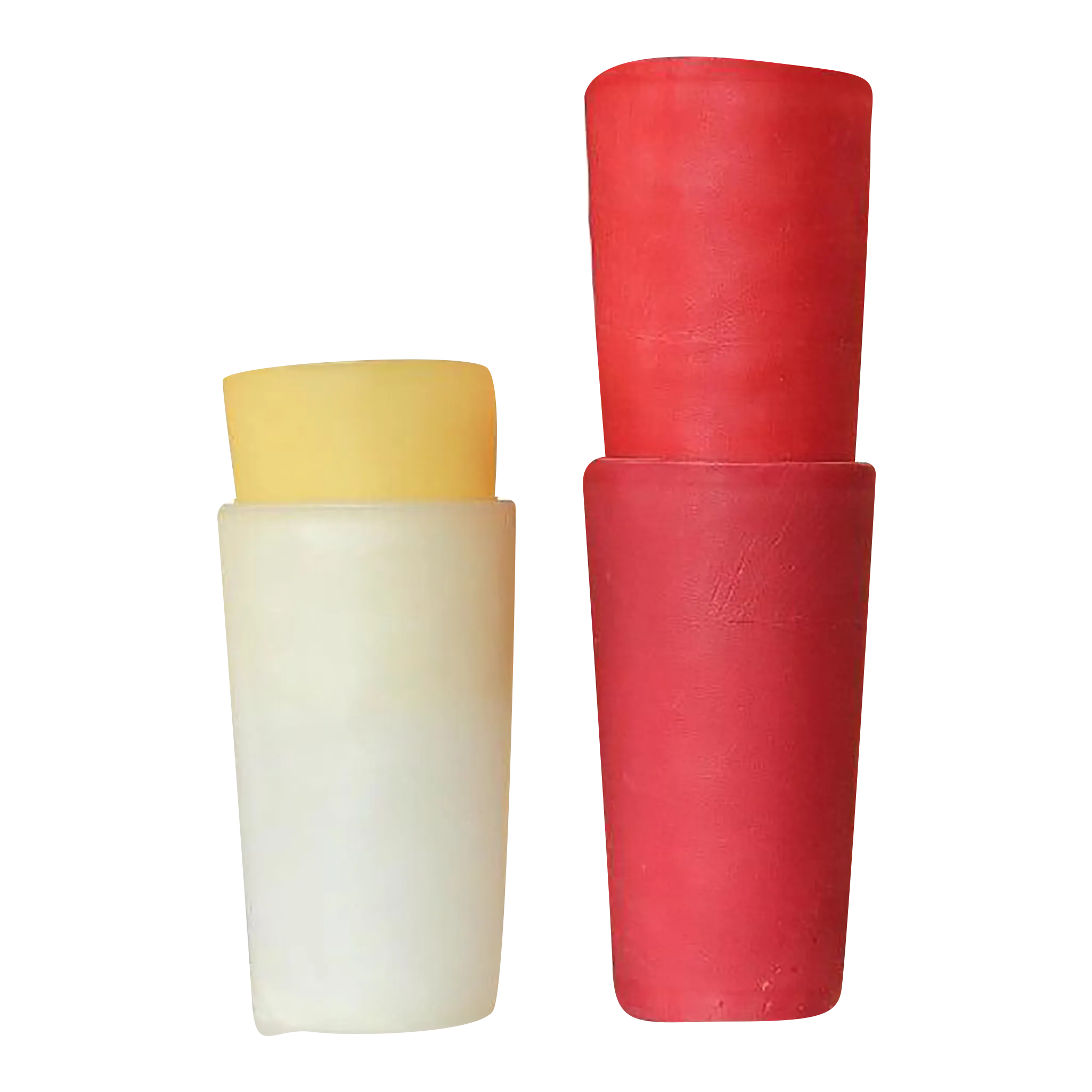 "1996 Untitled #2 (Tupperware)" Red, Yellow, & White Realistic Beeswax ...