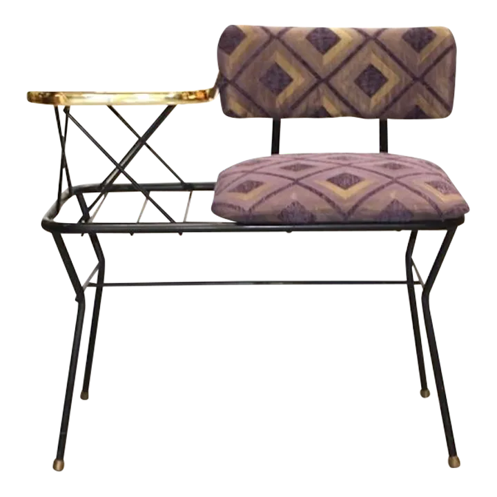 1950s Restored Mid-Century Gossip Bench | Chairish