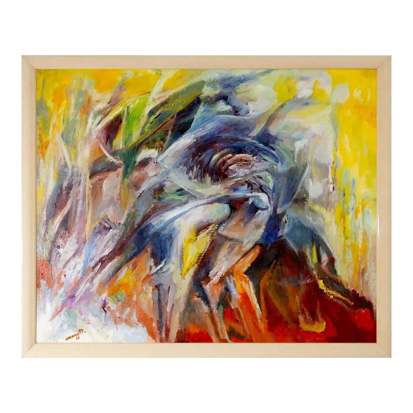 Manette Van Hamel Signed Abstract Expressionist Oil Painting on Canvas ...