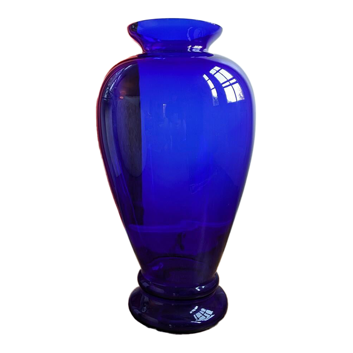 Vintage Pilgrim Masterworks Glass Cobalt Blue Empire Vase | Chairish