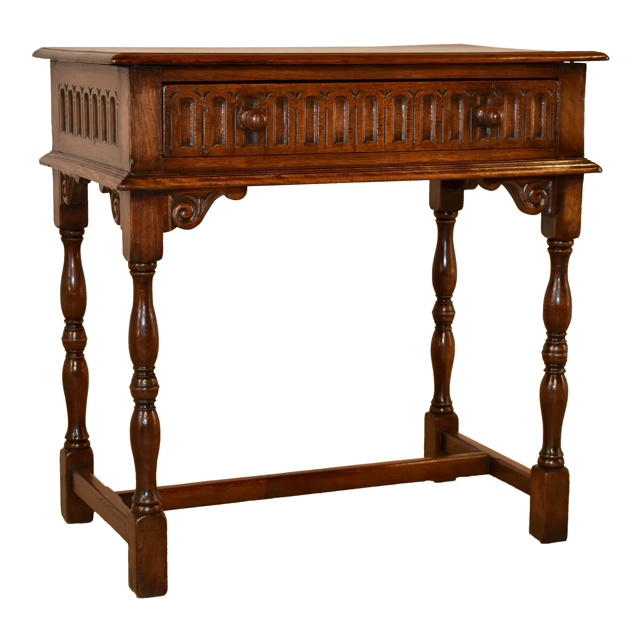Edwardian Oak Side Table, C. 1900 | Chairish