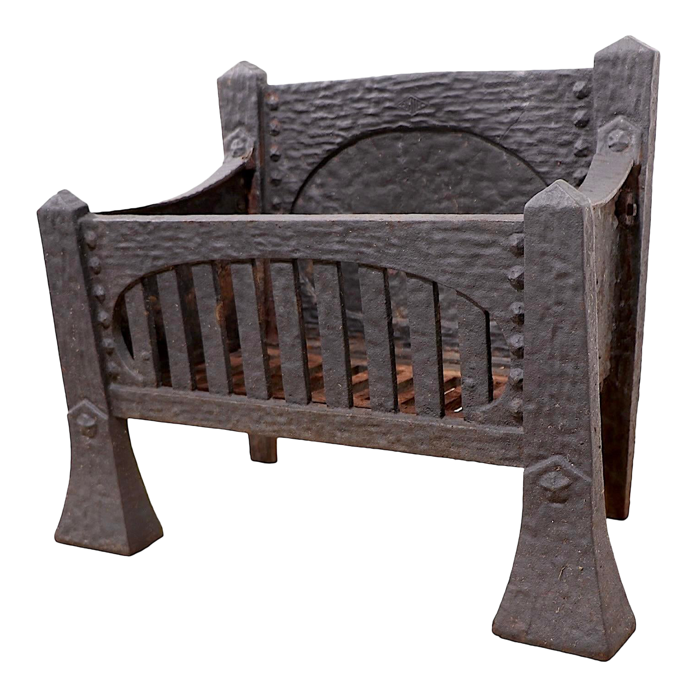 Arts and Crafts Cast Iron Coal Grate Fireplace Insert by Cahill C 1920 ...