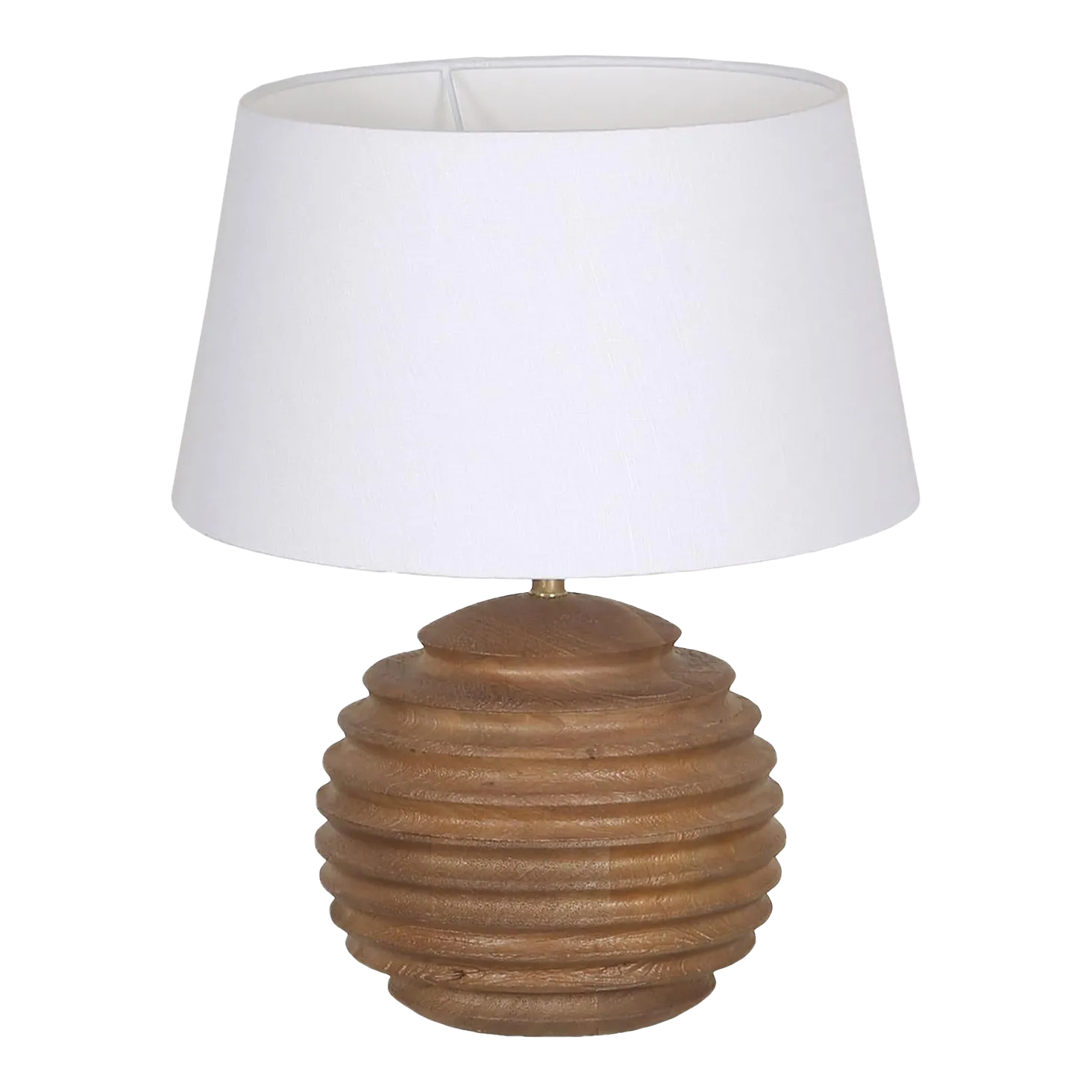 Ribbed Wood Ball Table Lamp Large | Chairish