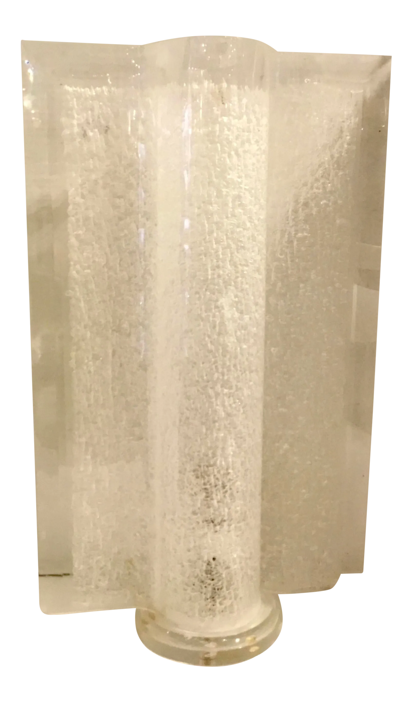 Vintage 1970’s Textured Wavy Lucite Table Lamp | Chairish