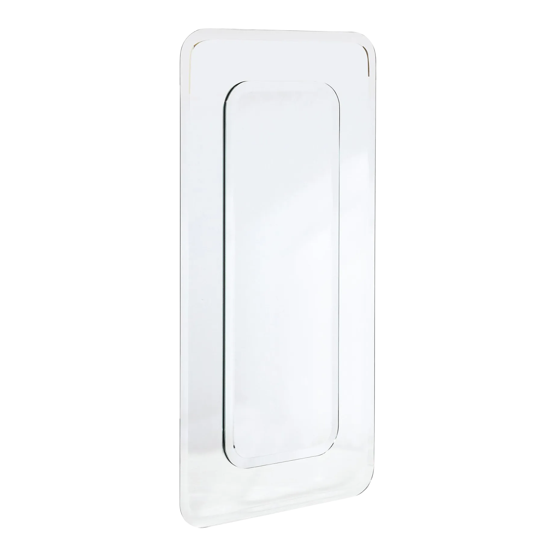 21st Century Modernist Two Tier Mirror With Rounded & Beveled Edges ...
