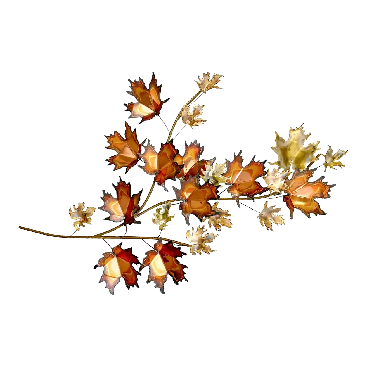 Mid-Century Modern Brutalist Leaf Bronze Wall Sculpture by Curtis Jere ...