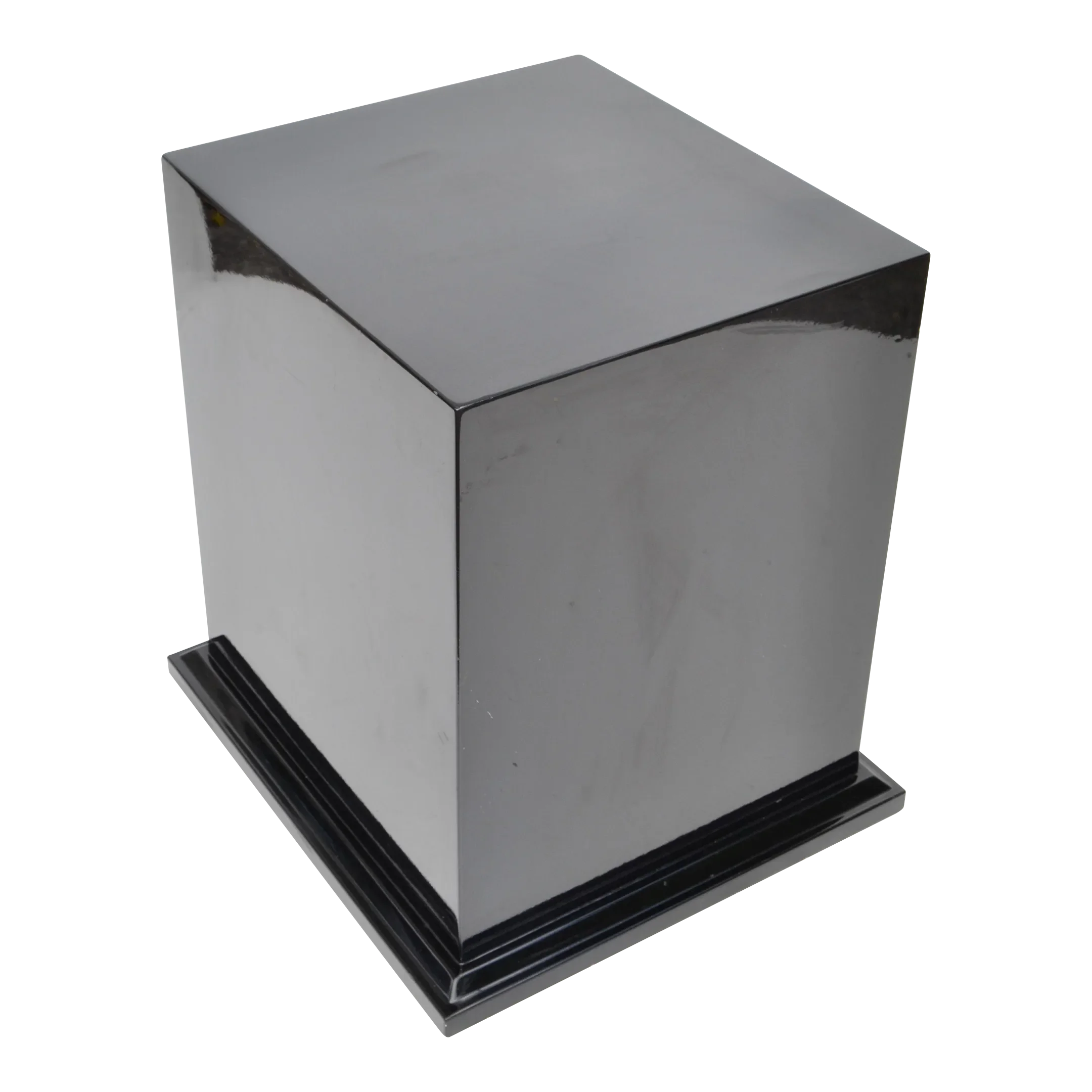 Black Gloss Finished Rectangle Pedestal Table Sculpture Stand Column ...