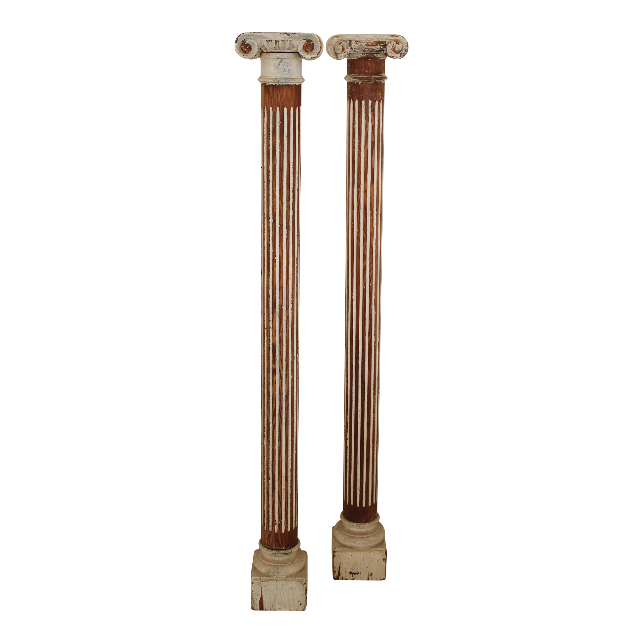 19th Century Renaissance Hand Turned Carved Column S/2 | Chairish