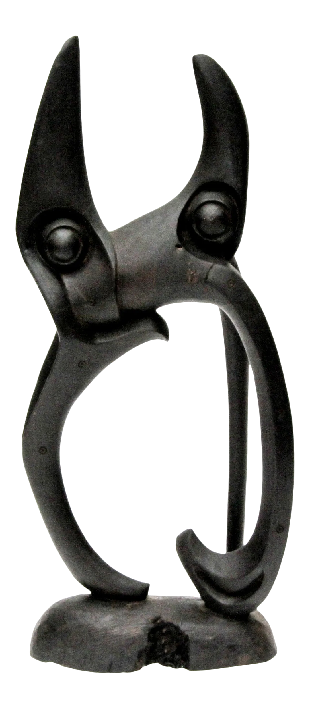 Mid-Century Modern Hand Carved Wood Abstract Sculpture | Chairish