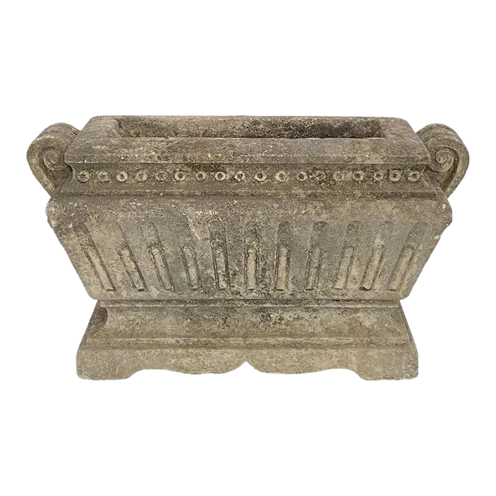 Vintage English Large Rectangular Garden Stone Trough | Chairish