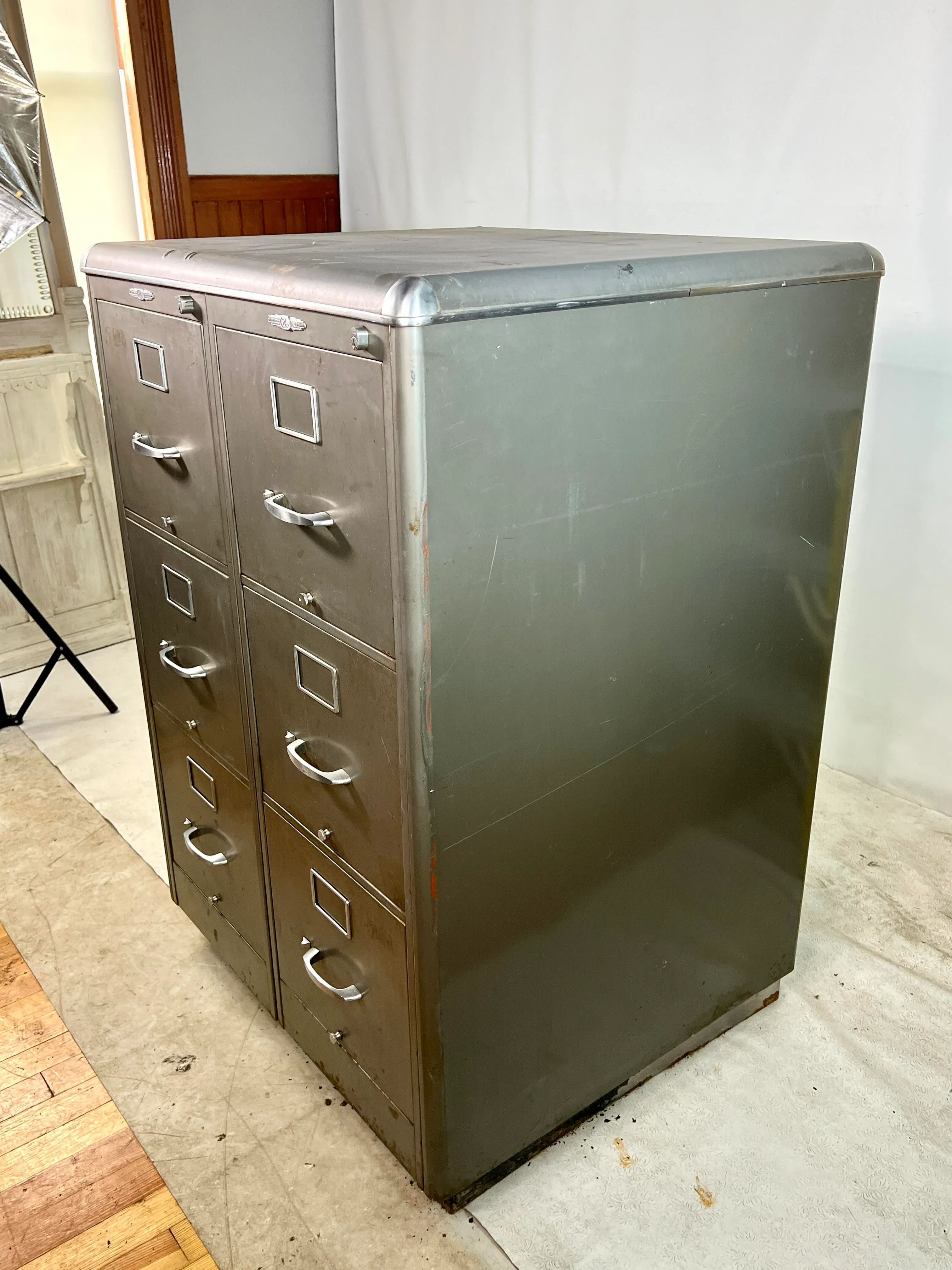 Large Industrial Yawman Erbe File Cabinet