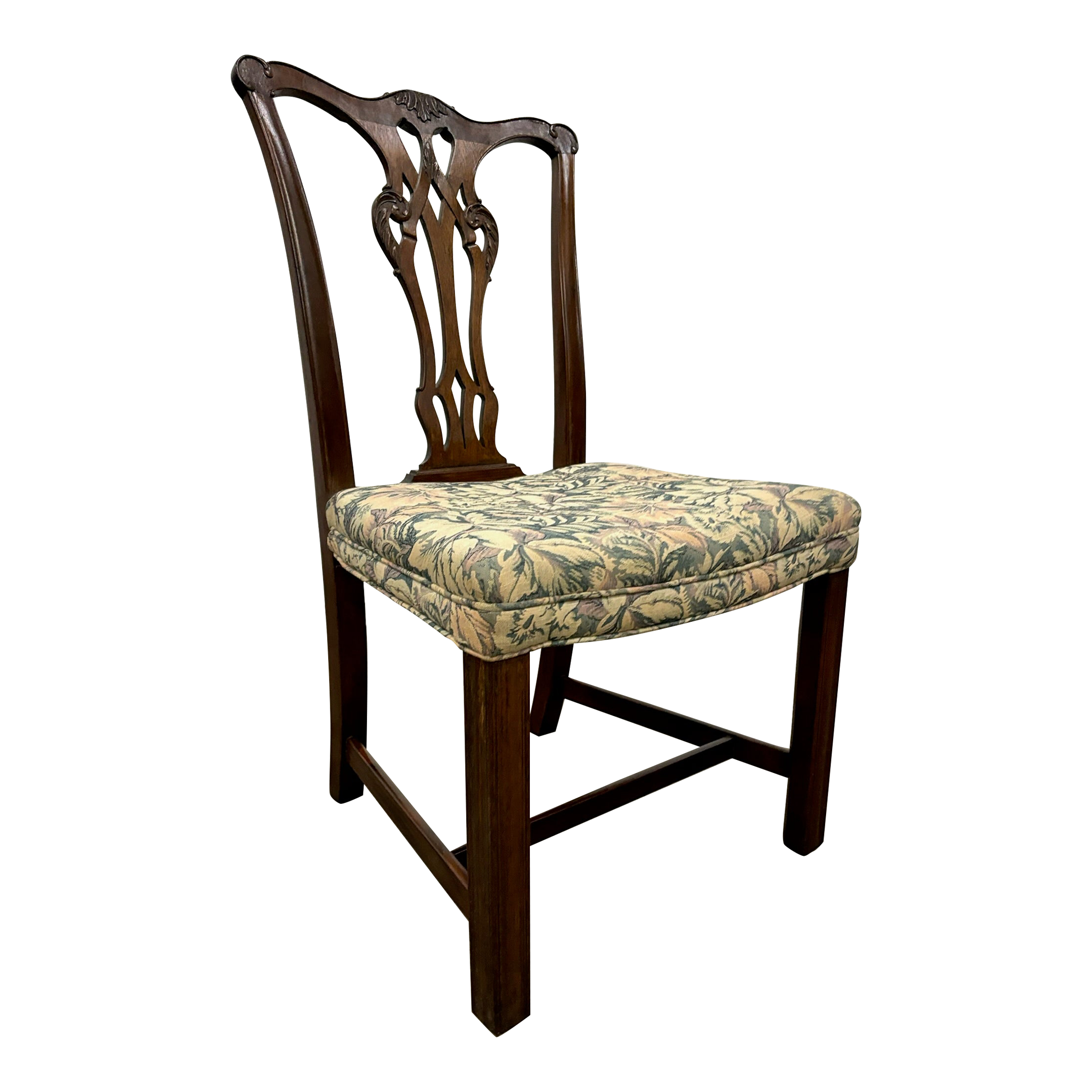 Vintage Chippendale Style Dining Side Chair