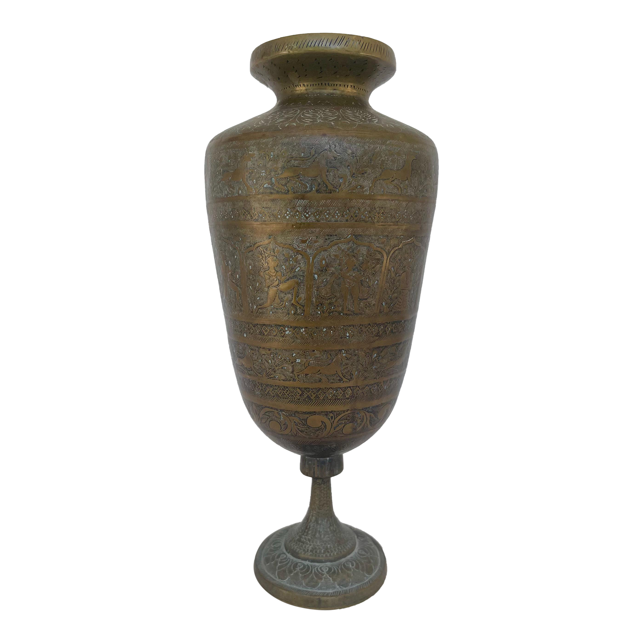 Antique Indian Brass Vessel Urn | Chairish