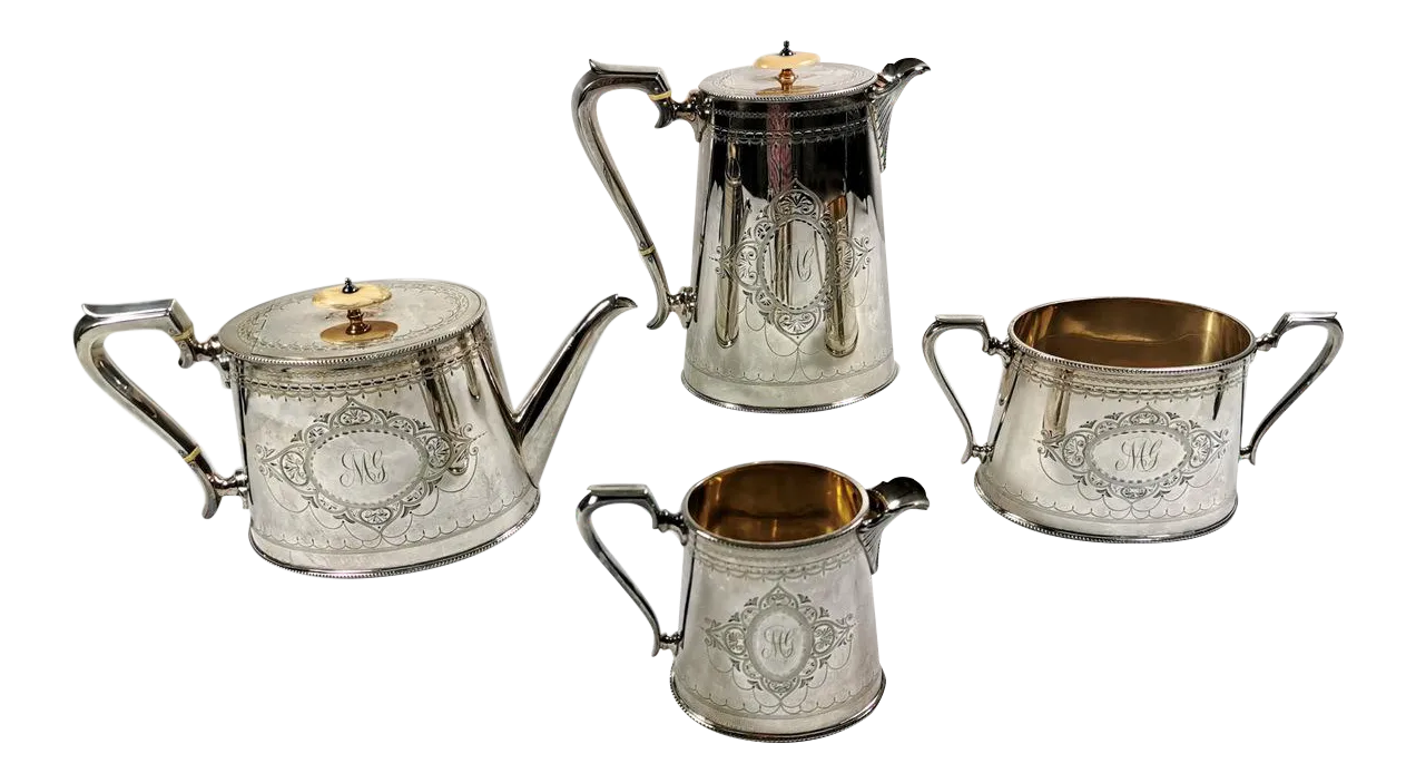 1871-1879 Victorian Silver Plated Tea and Coffee Service Set - Set of 4 ...