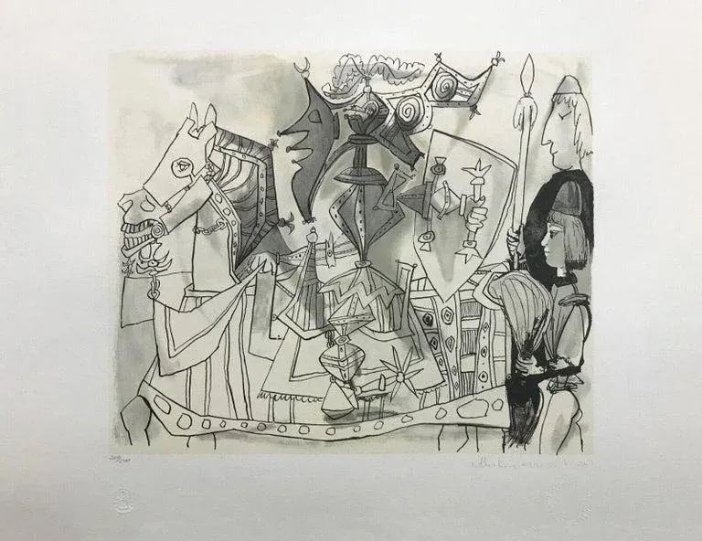 1980s "Jeux De Pages" Pablo Picasso Estate Collection Lithograph | Chairish