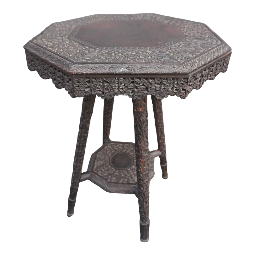 Mid 20th Century Southeast Asian Colonial Indochine Octagonal Hand ...