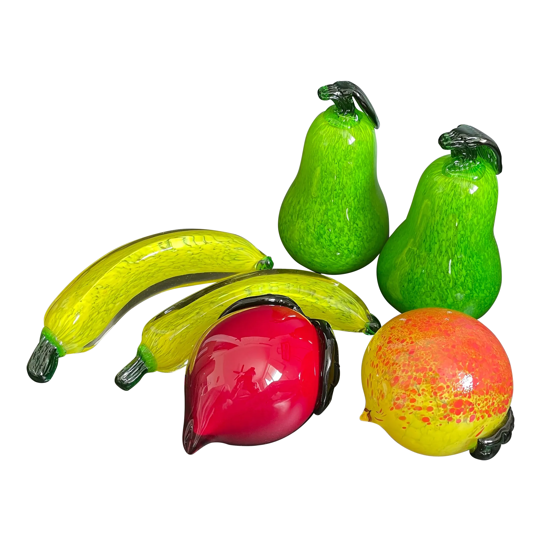 Vintage Italian Murano Art Glass Fruits - Set of 6 | Chairish