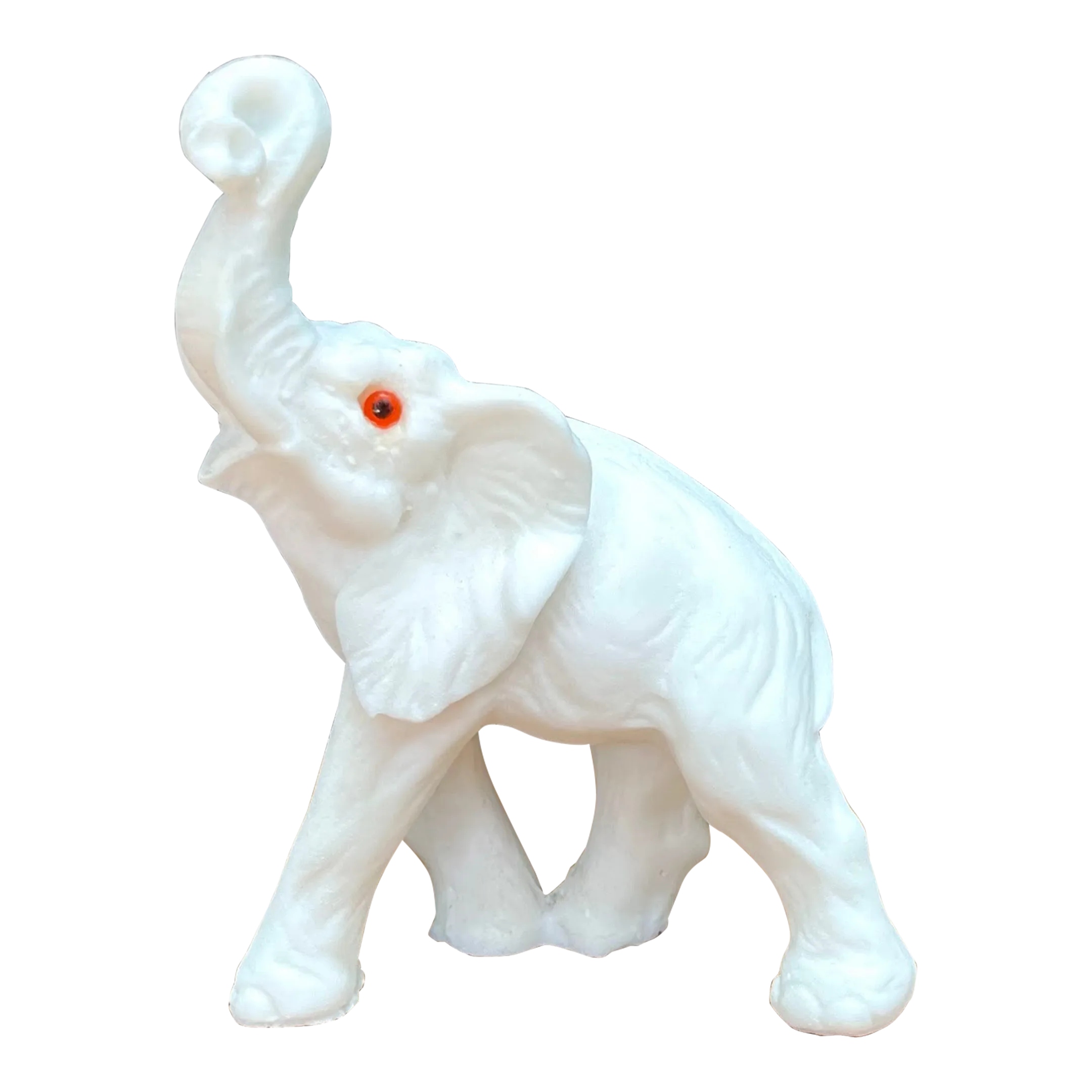 White Alabaster Elephant Sculpture | Chairish