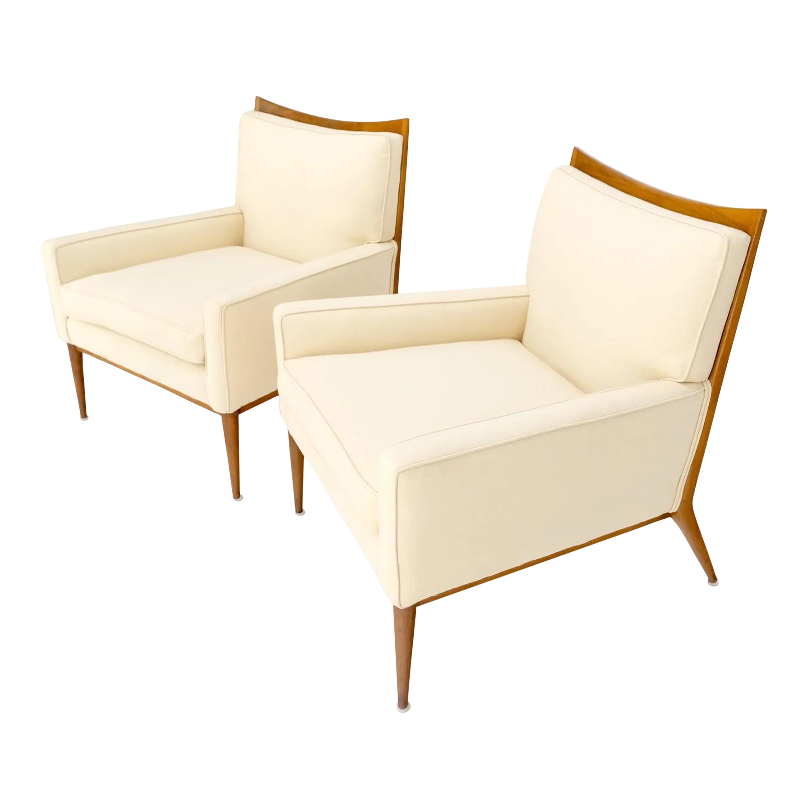 Pair of Mid Century Modern McCobb Chairs Newly Upholstered in Cream ...
