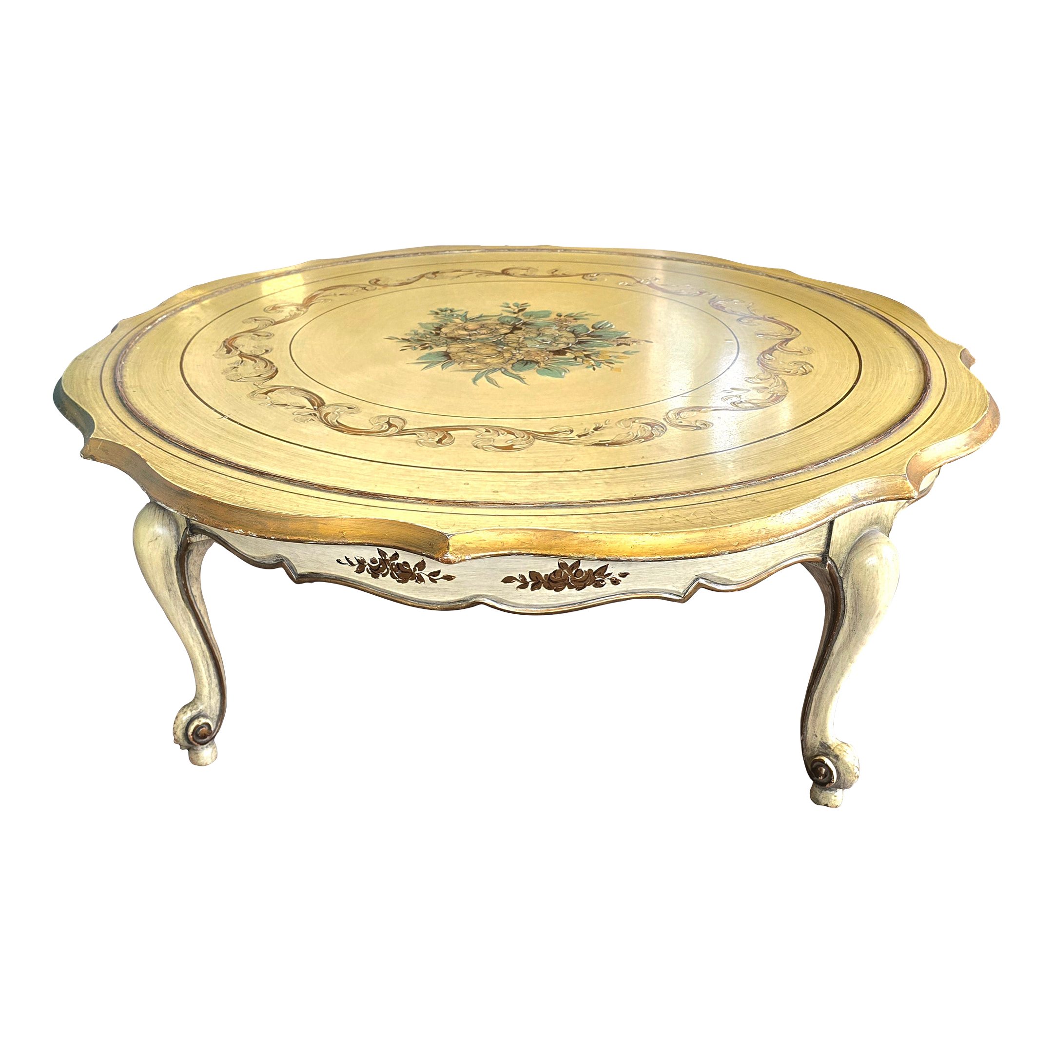 French provincial round coffee table store