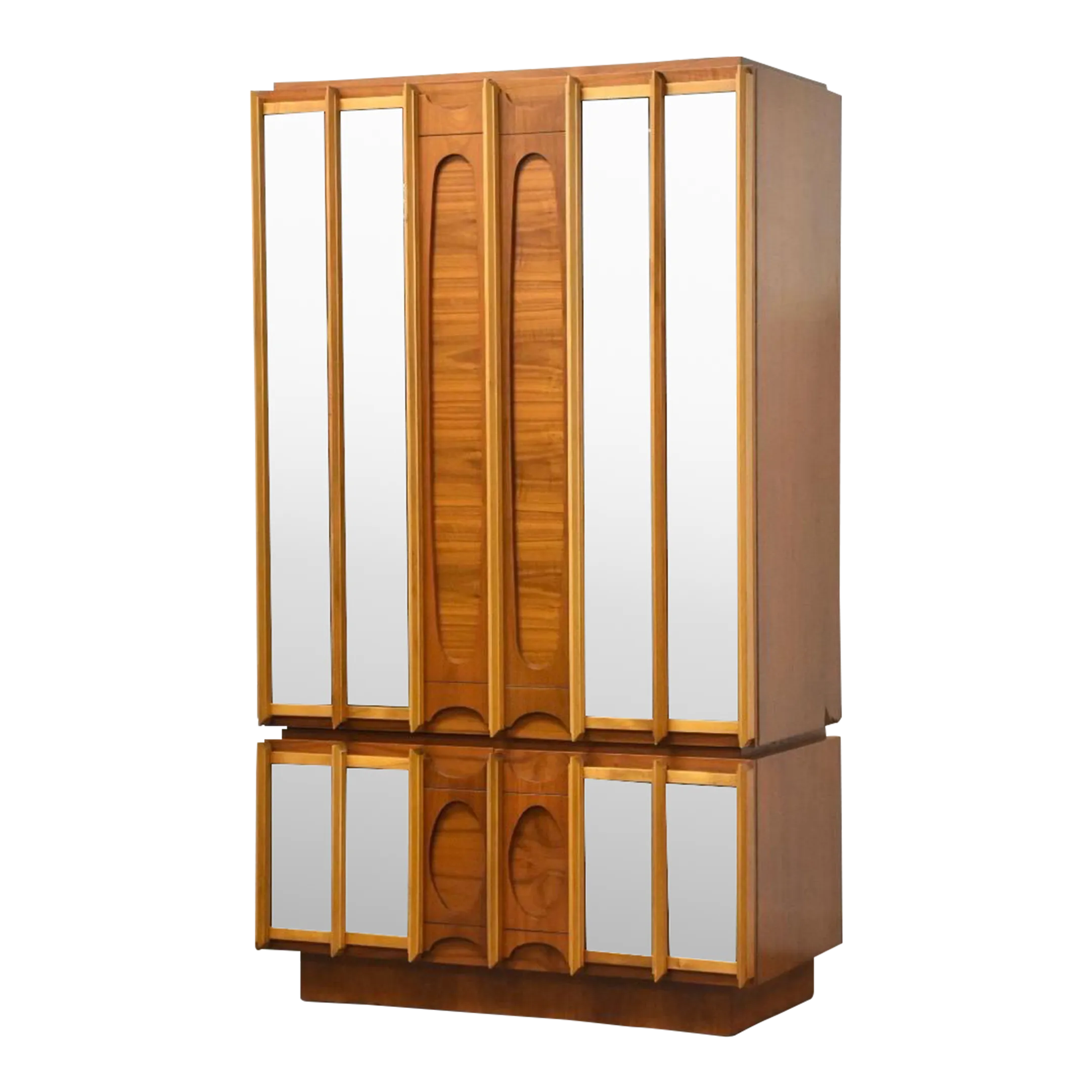 Tobago Brutalist Tall Armoire Dresser | Chairish