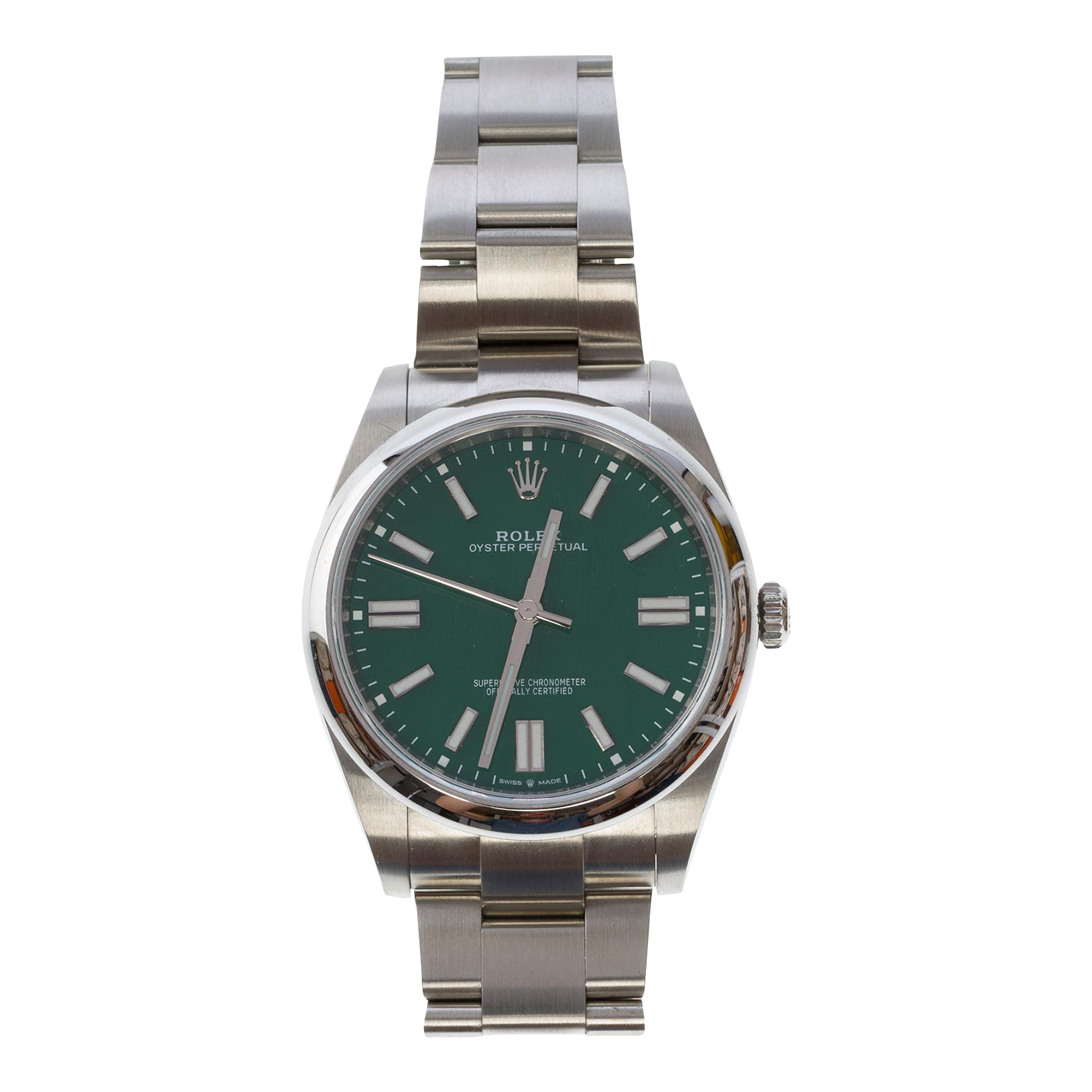 Rolex Oyster Perpetual 41Mm Green In Steel | Chairish