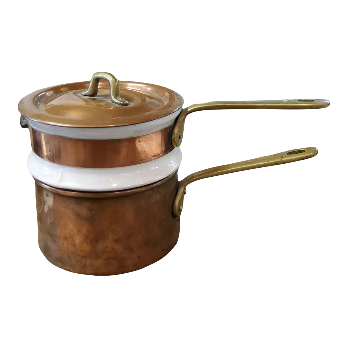 1950s French Copper and Enamel Double Boiler | Chairish