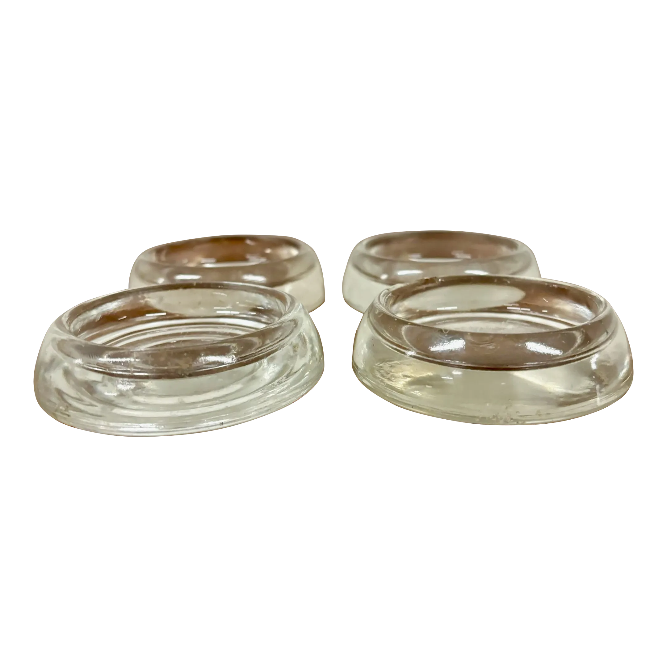 Vintage Glass Furniture Leg Coasters | Chairish