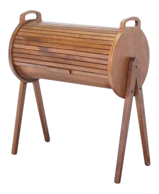 Danish Mid-Century Modern Drum Shape Sewing Stand | Chairish