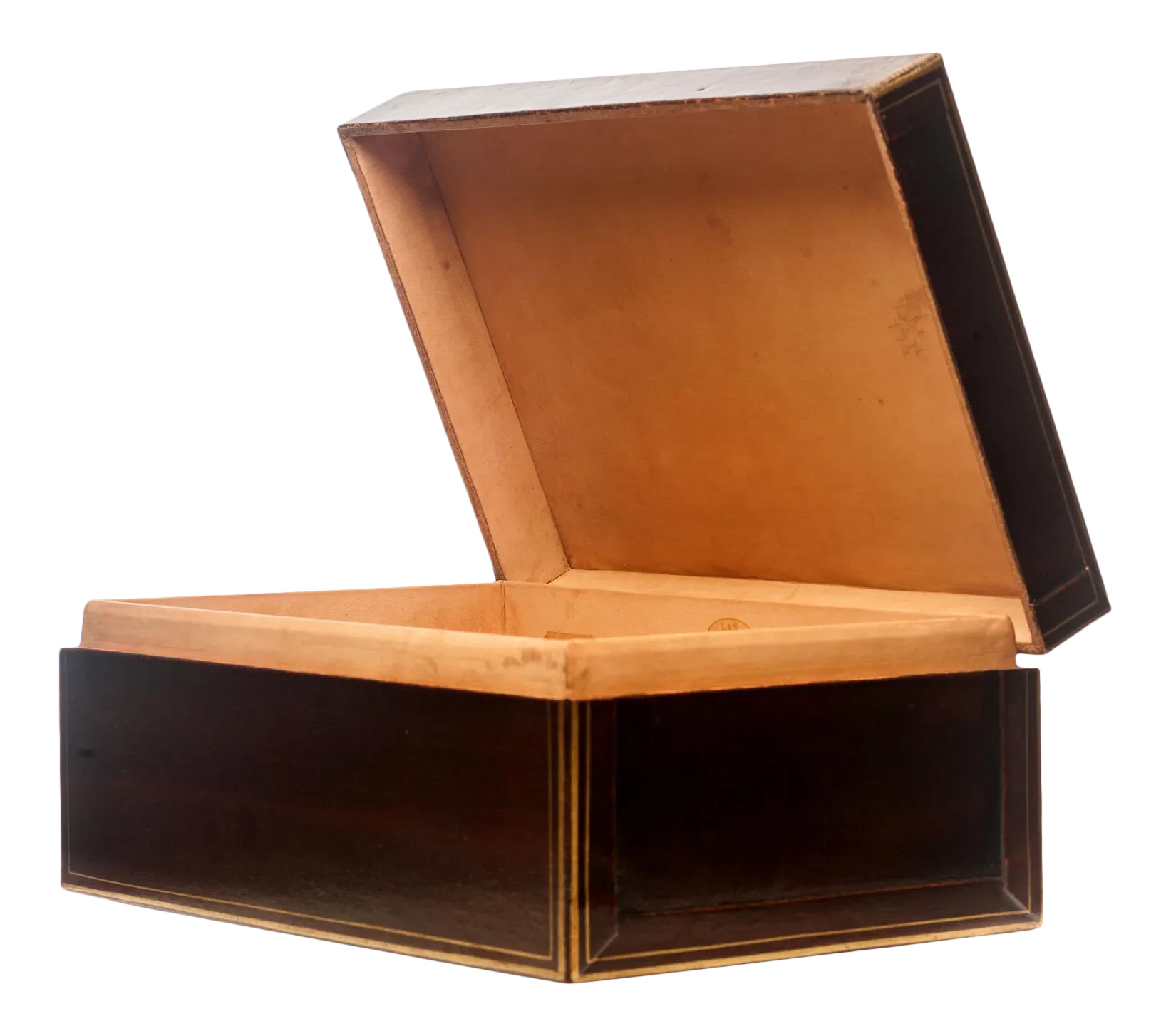 Lawrence & Scott Regalia Leather Box in Mahogany With Brass Stand as ...