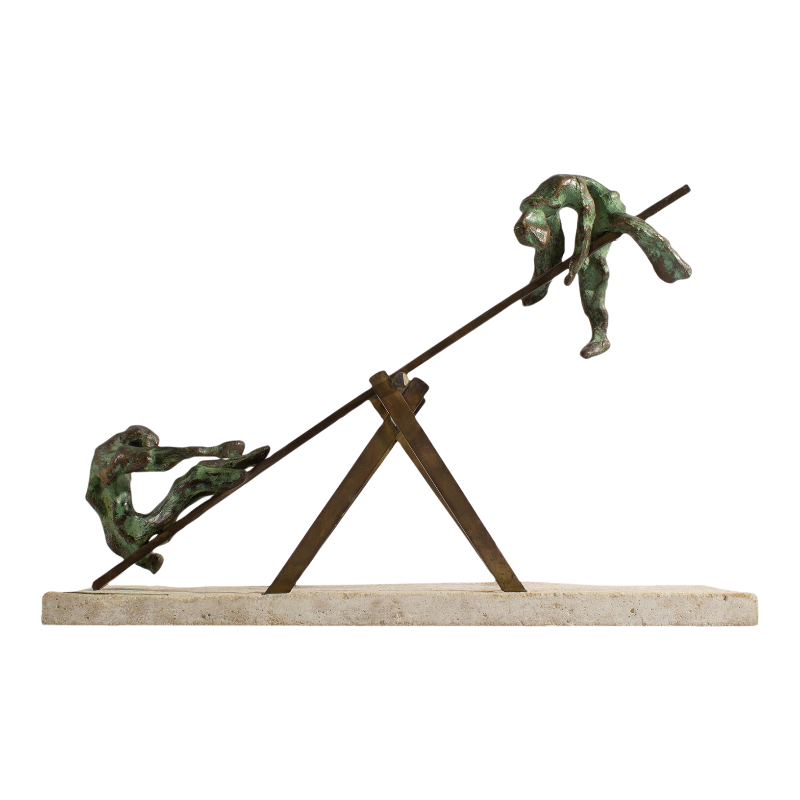Brutalist Bronze Sculpture of a Seesaw by Max Fleisher | Chairish