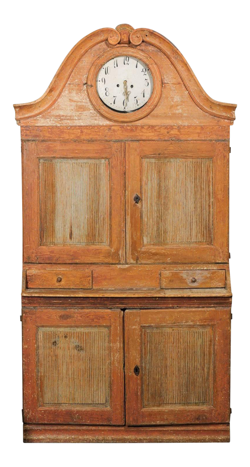 Swedish Early 19th Century Karl Johan Clock Cabinet of Orange Color ...