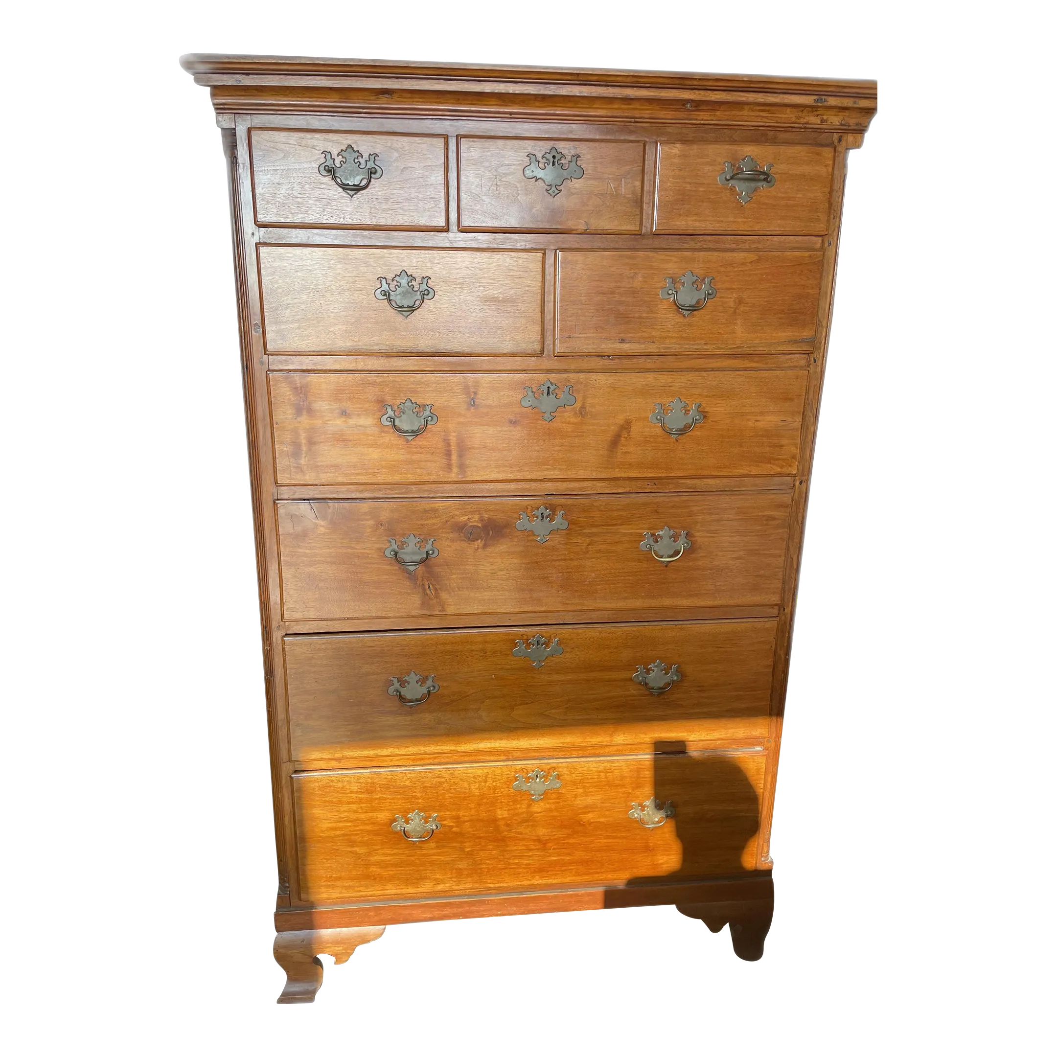 Circa 1770s Antique Chester County Pennsylvania Walnut Highboy Dresser