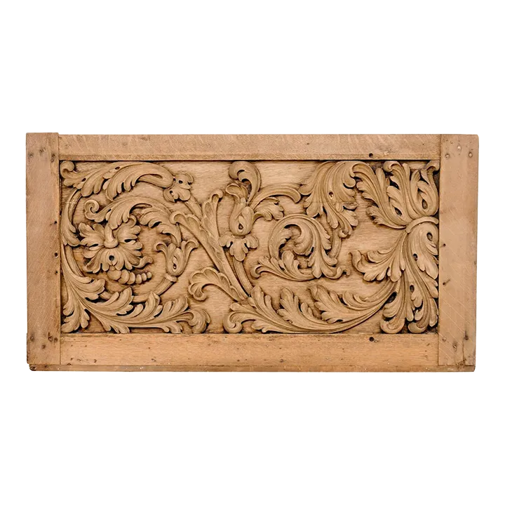 French 19th Century Carved-Wood Plaque | Chairish