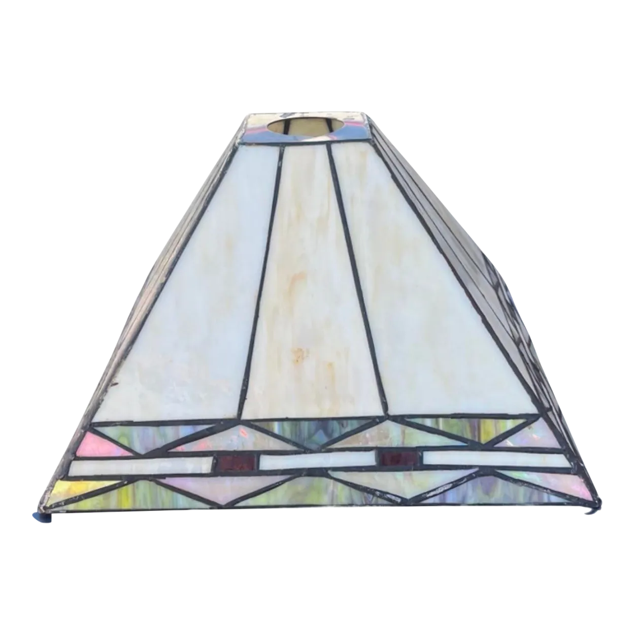 Large Square Stained Glass Lamp Shade | Chairish