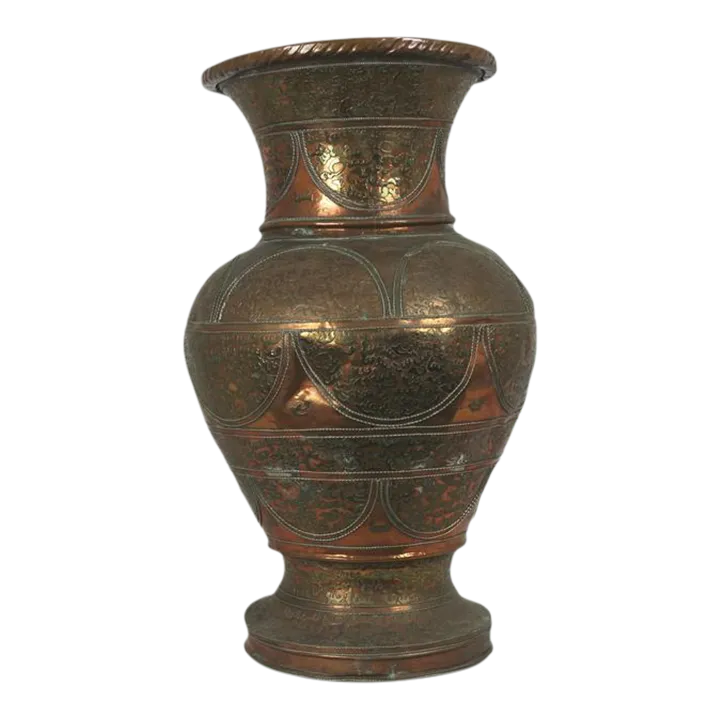 Large Antique Late 19th Century Copper Vase | Chairish