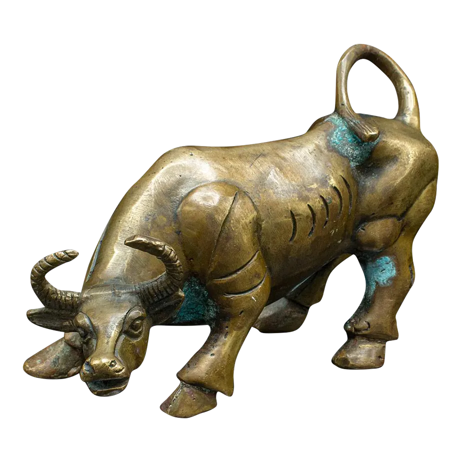 1900s Small Antique Victorian Bronze Decorative Water Buffalo | Chairish