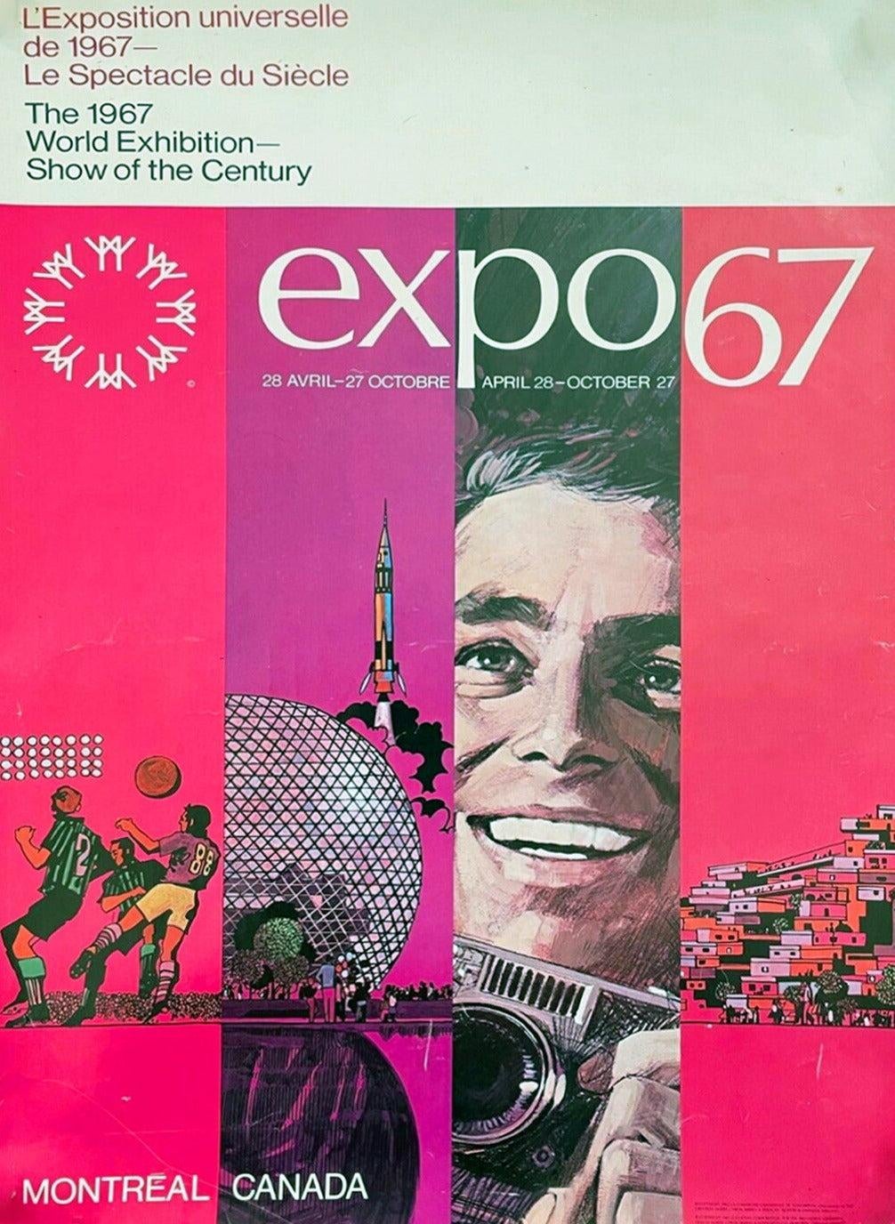 1967 Expo 67 Montreal Worlds Fair Poster | Chairish