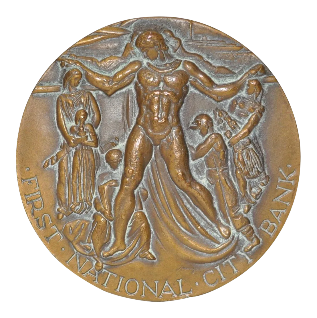 First National Bank New York 150 Year Commemorative Bronze c.1962 ...