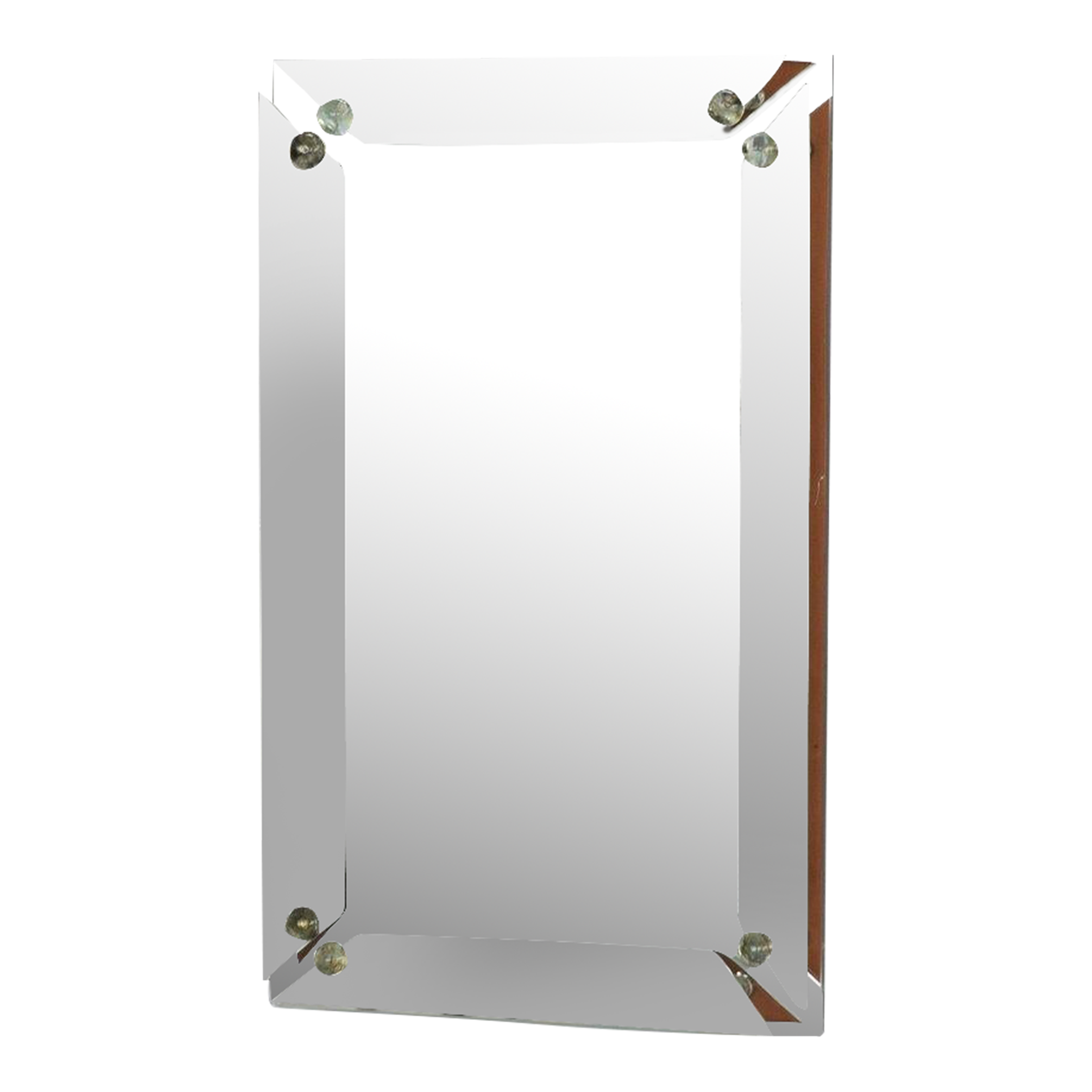 Vintage Art Deco Elongated Angular Mirror, Circa 1940s | Chairish