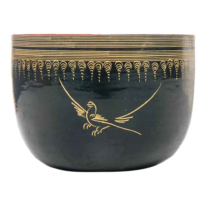 20th Century Vintage Collector-Grade Burmese Parrot Lacquerware Cup ...